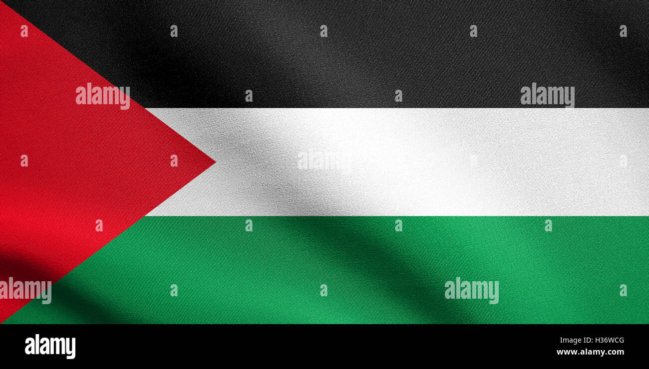 Palestinian national official flag. Patriotic symbol, banner, element ...