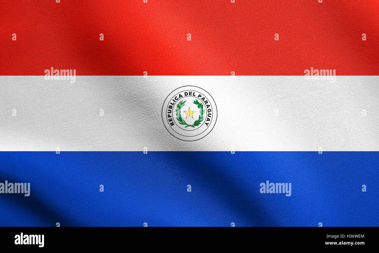 Paraguayan national official flag. Patriotic symbol, banner, element ...
