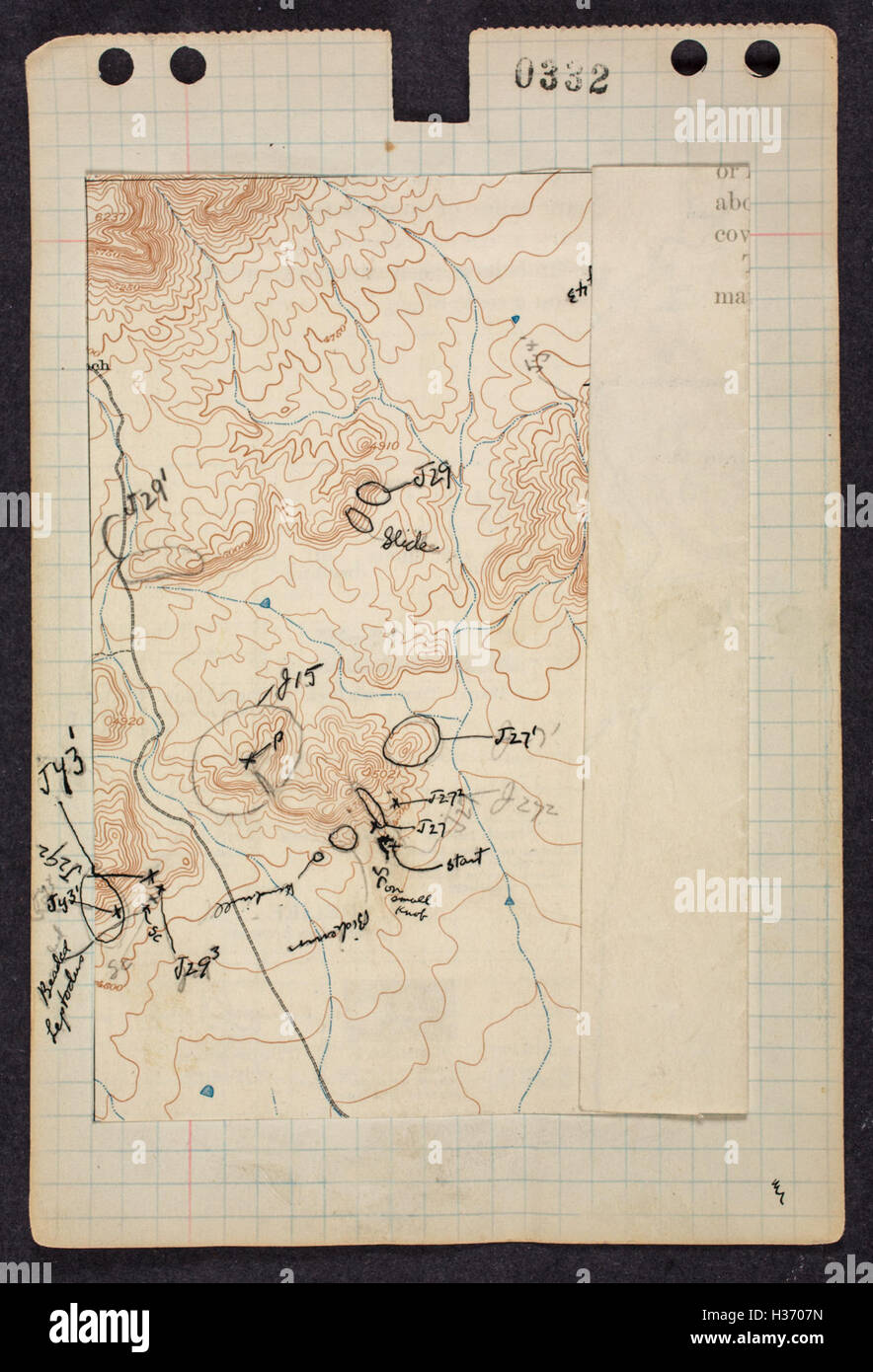 This page presents field notes and maps from the 1951 study of the ...