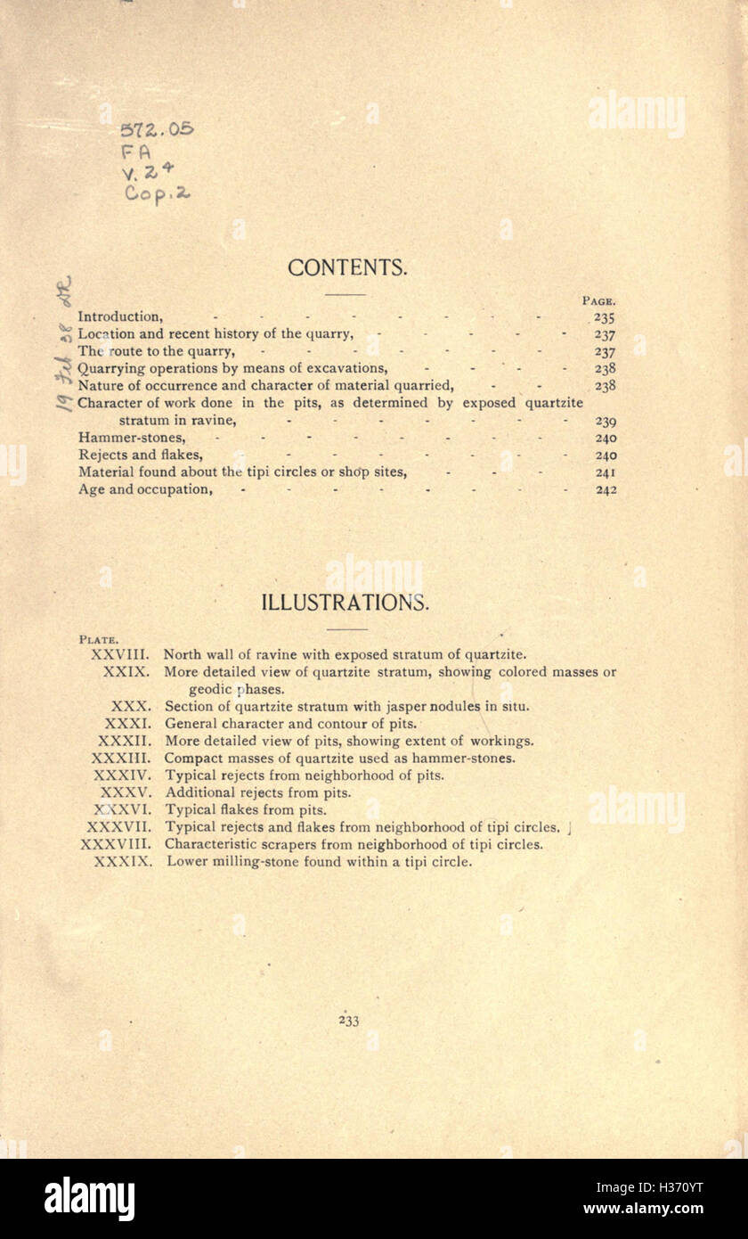 This document details the discovery of an aboriginal quartzite quarry ...