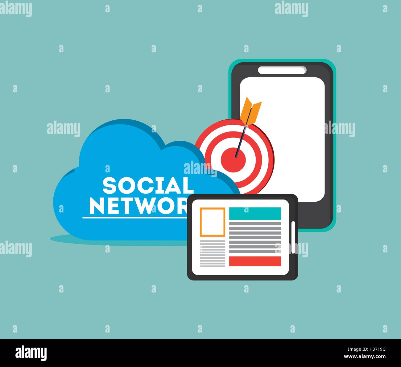 digital social network communication related icons image Stock Vector ...