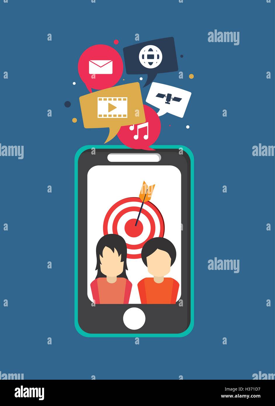 digital social network communication related icons image Stock Vector ...