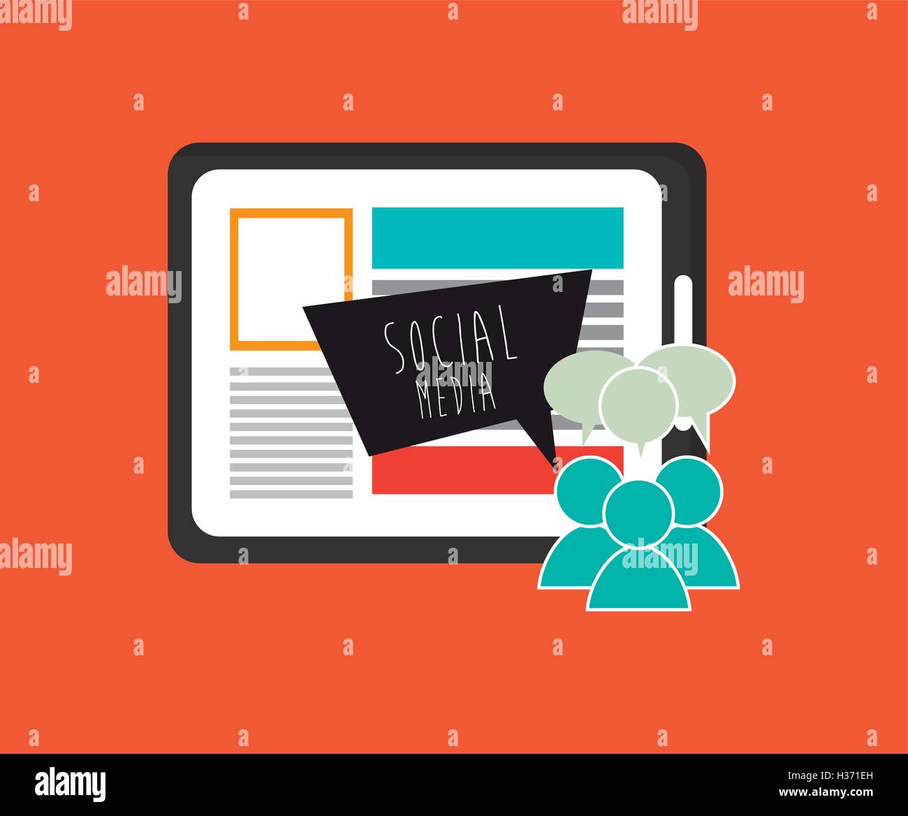 digital social network communication related icons image Stock Vector ...