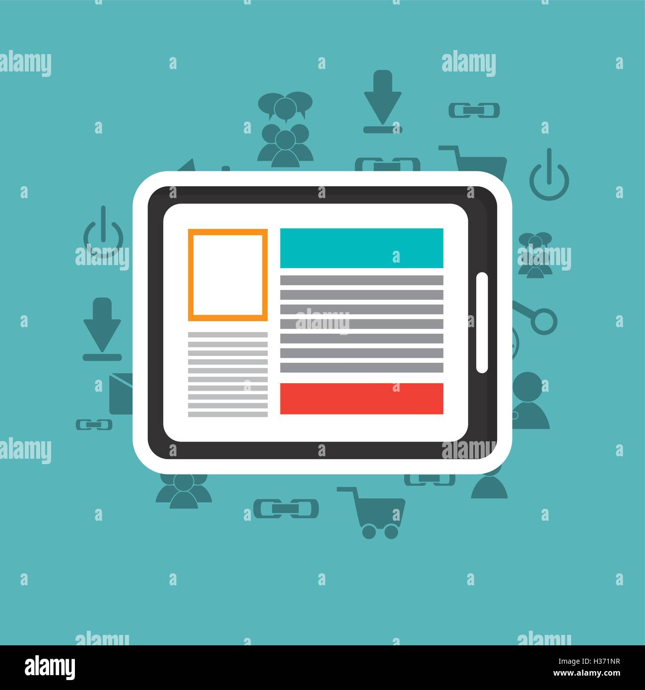 digital social network communication related icons image Stock Vector ...