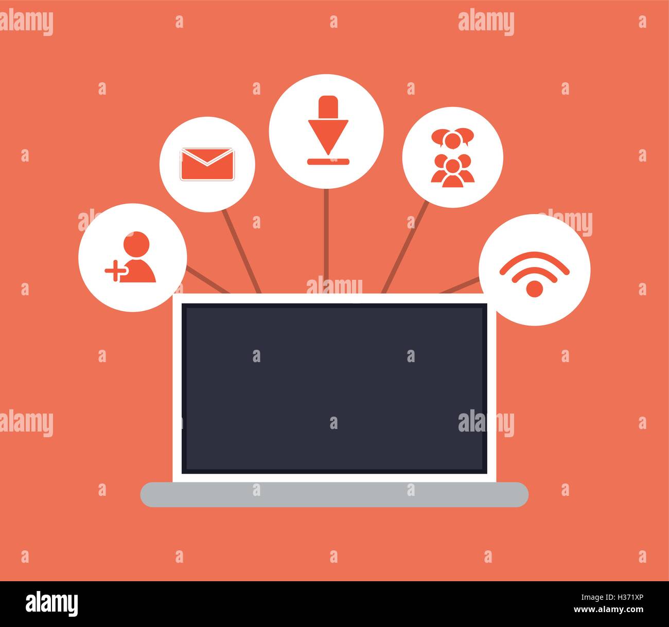 digital social network communication related icons image Stock Vector ...