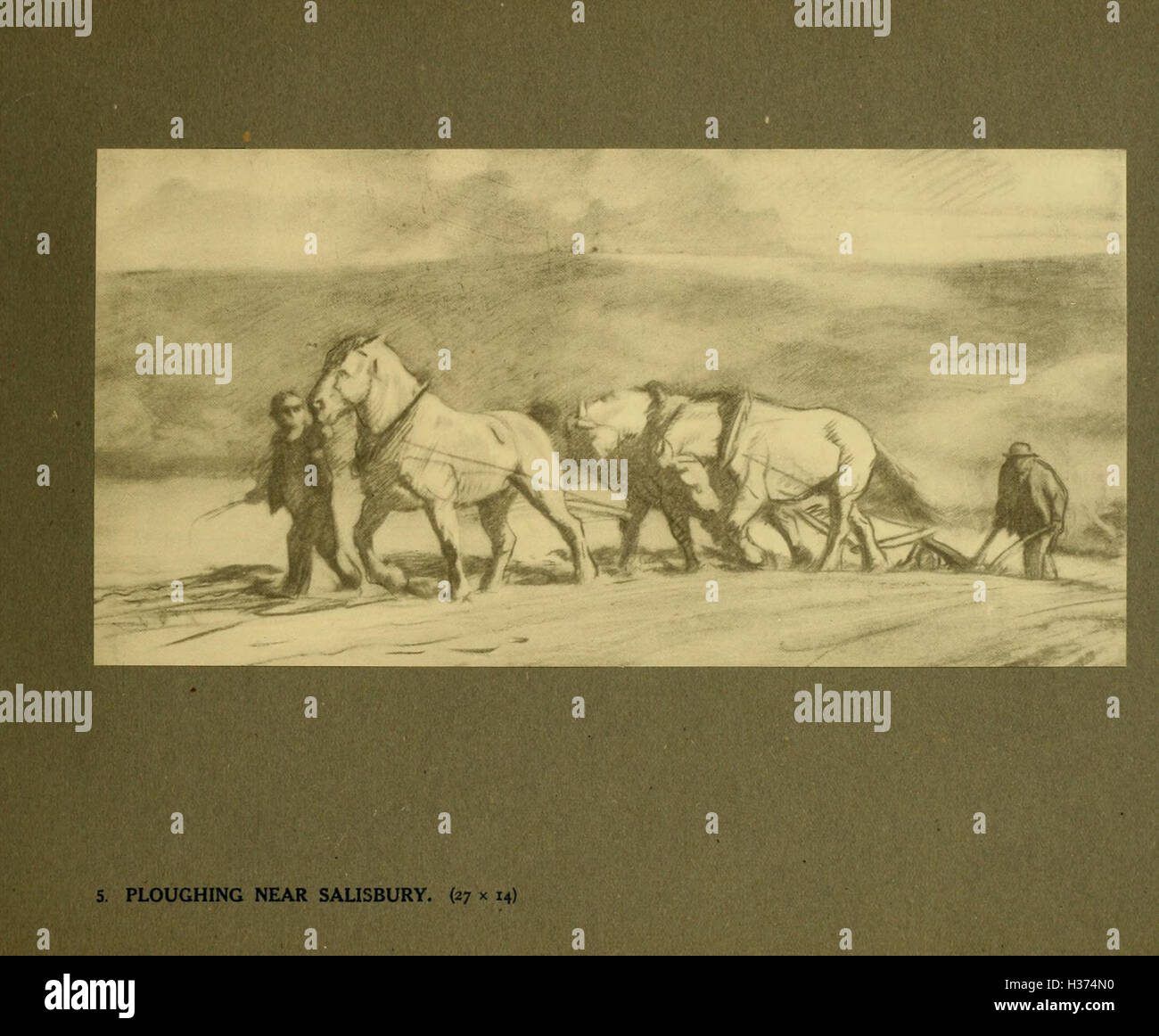 This plate illustrates the various movements of horses, capturing the ...