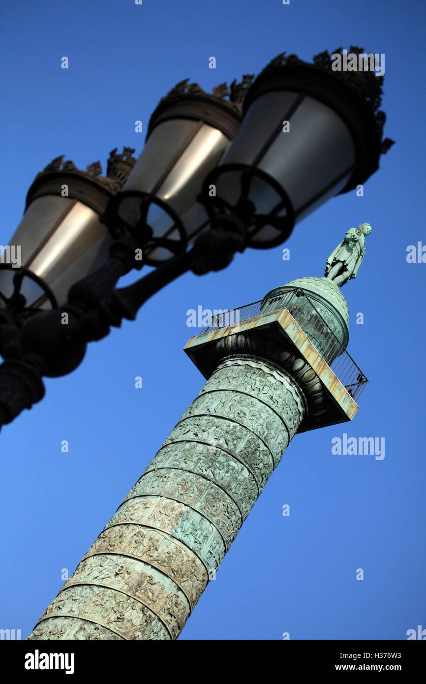 The statue of Napoleon on top of the Vendome Column in Place Vendome ...