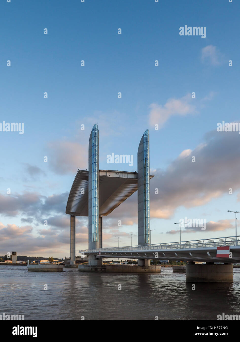 New Lift Bridge Jacques Chaban-Delmas Spanning the River Garonne at ...