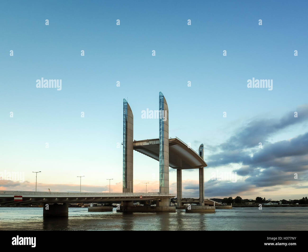 New Lift Bridge Jacques Chaban-Delmas Spanning the River Garonne at ...