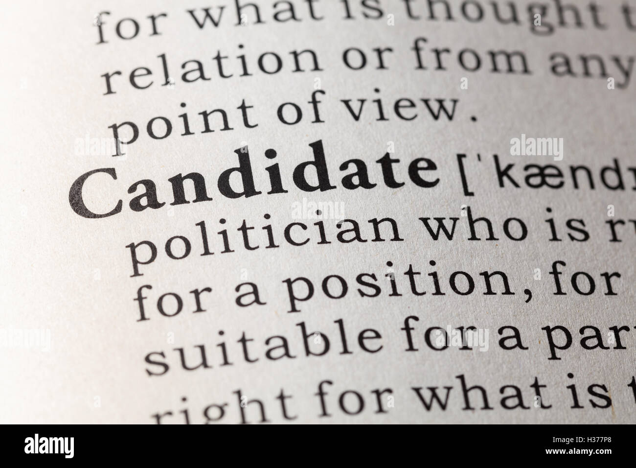 Fake Dictionary, Dictionary definition of the word candidate Stock ...