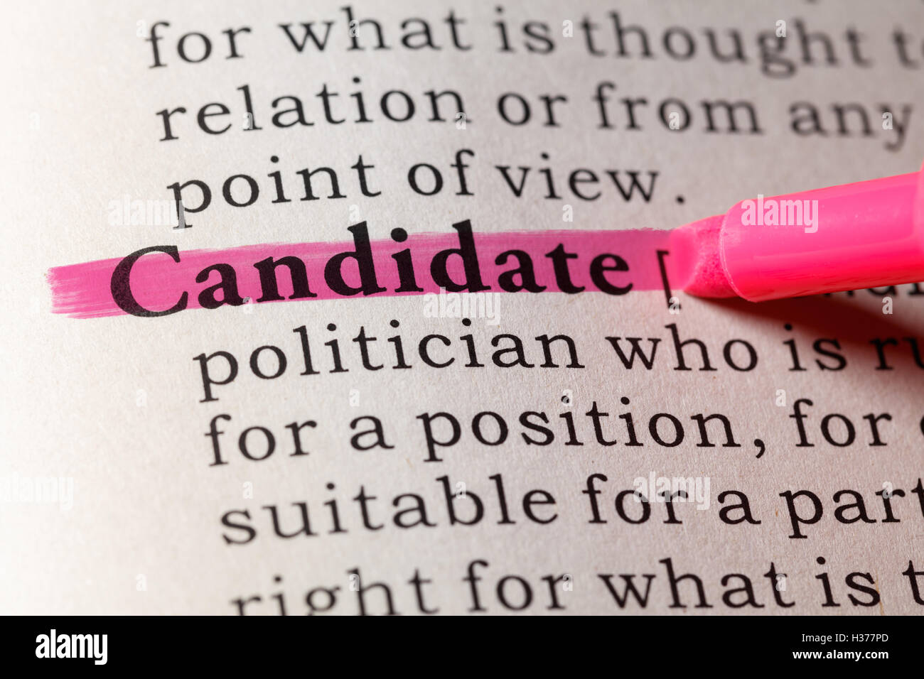 Candidate word hi-res stock photography and images - Alamy
