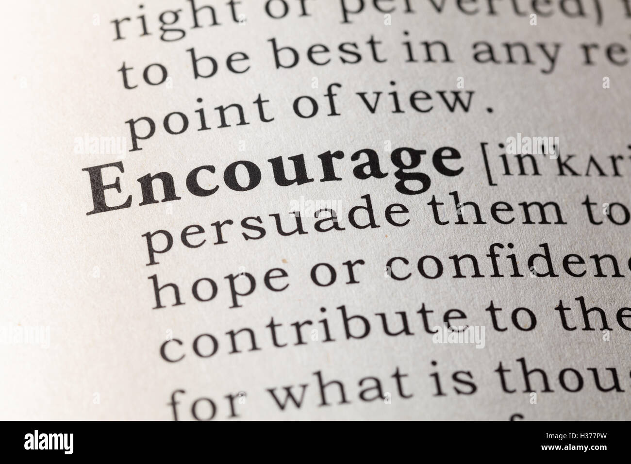 Fake Dictionary, Dictionary definition of the word encourage Stock ...