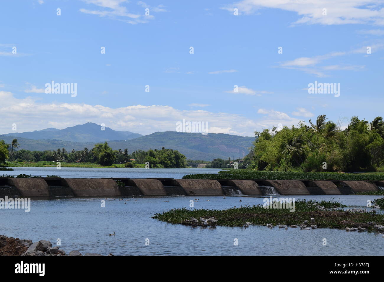 spillway or retaining dam in rural vietnam Stock Photo - Alamy