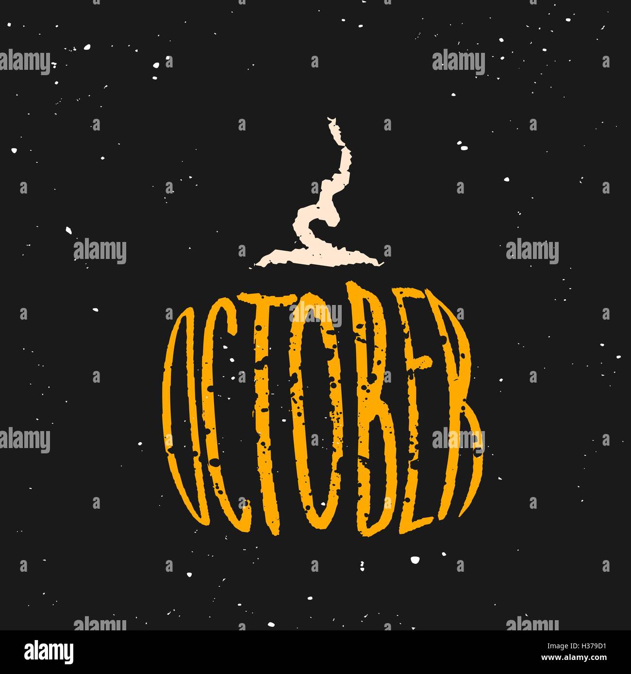 October halloween lettering in a shape of orange pumpkin Stock Vector ...