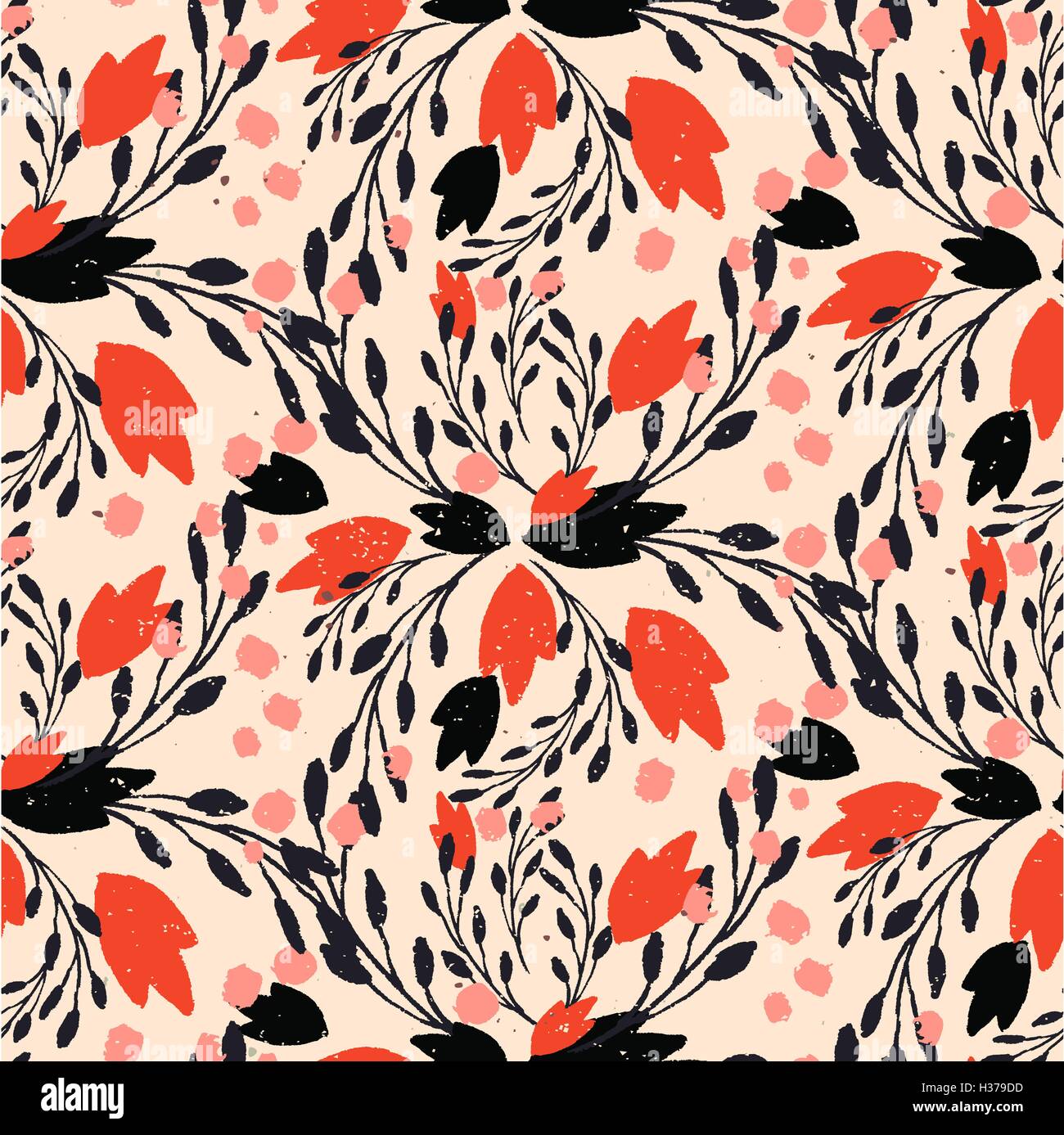Organic floral pattern in rich warm colors Stock Vector Image & Art - Alamy