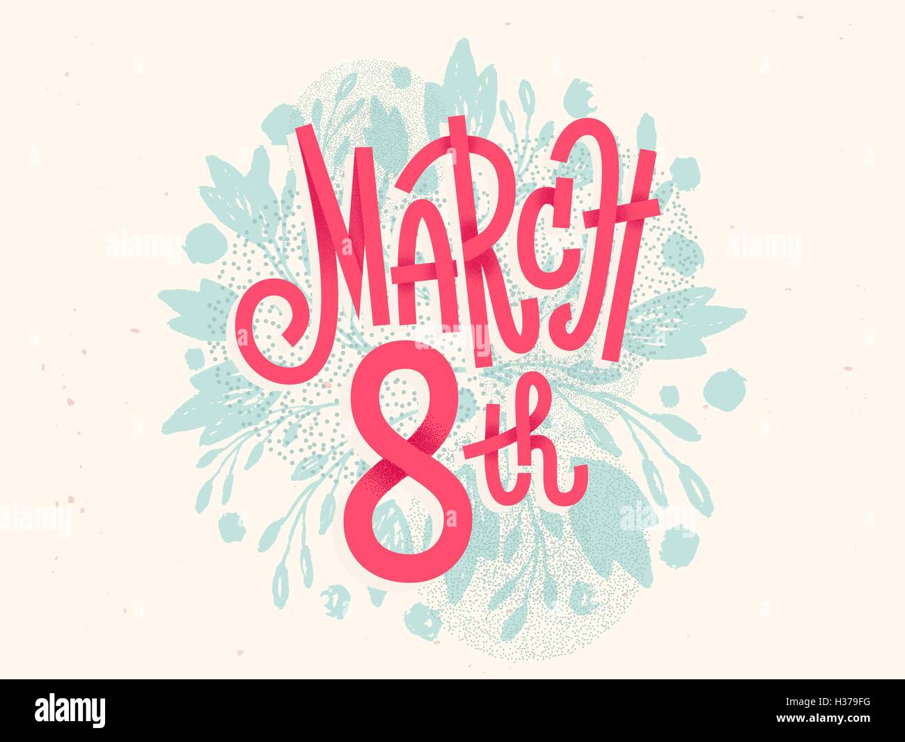 Happy 8th of March, the international women's day, girly greeting card ...