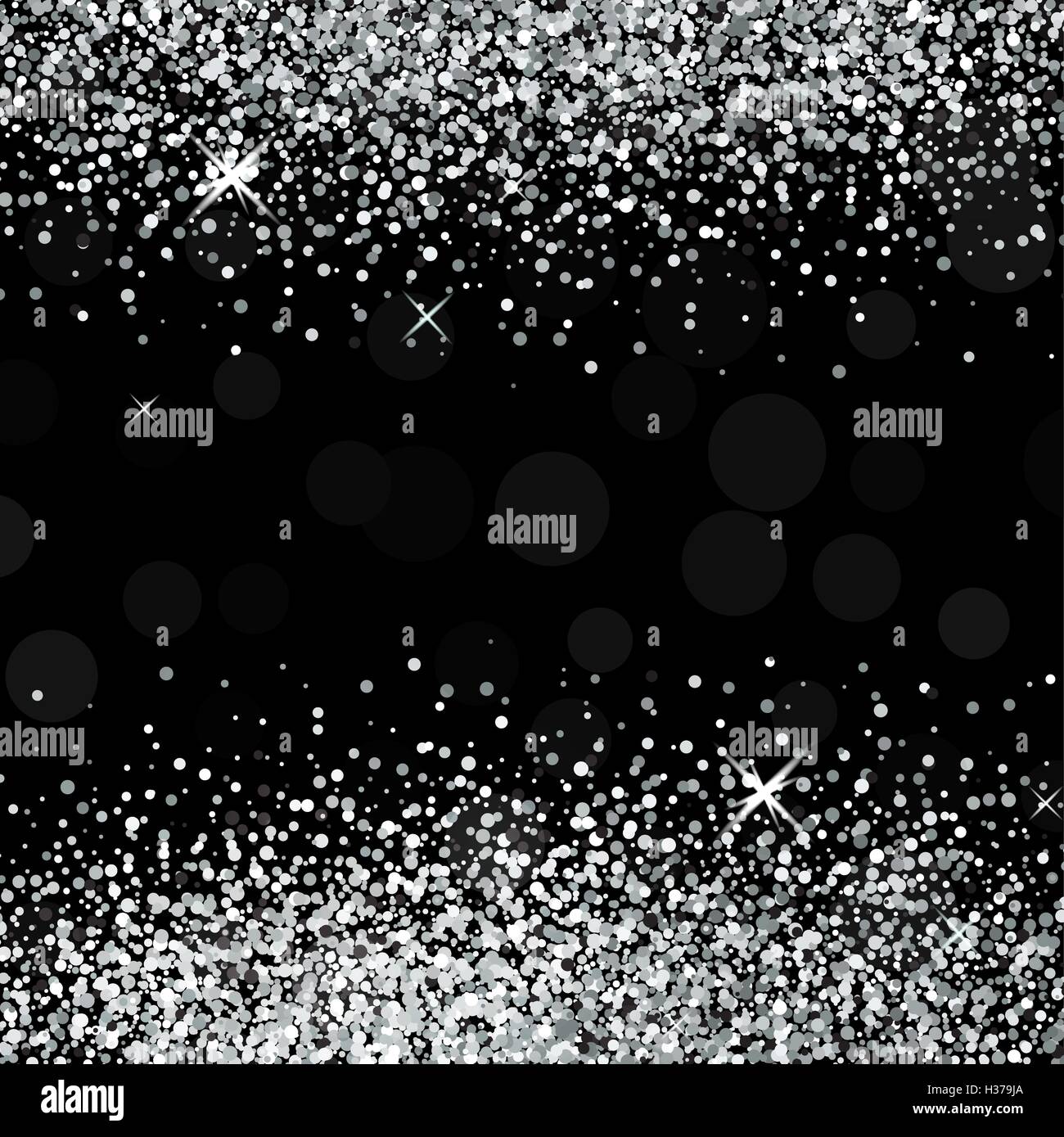 Shiny silver glitter on black background Stock Vector Image & Art - Alamy