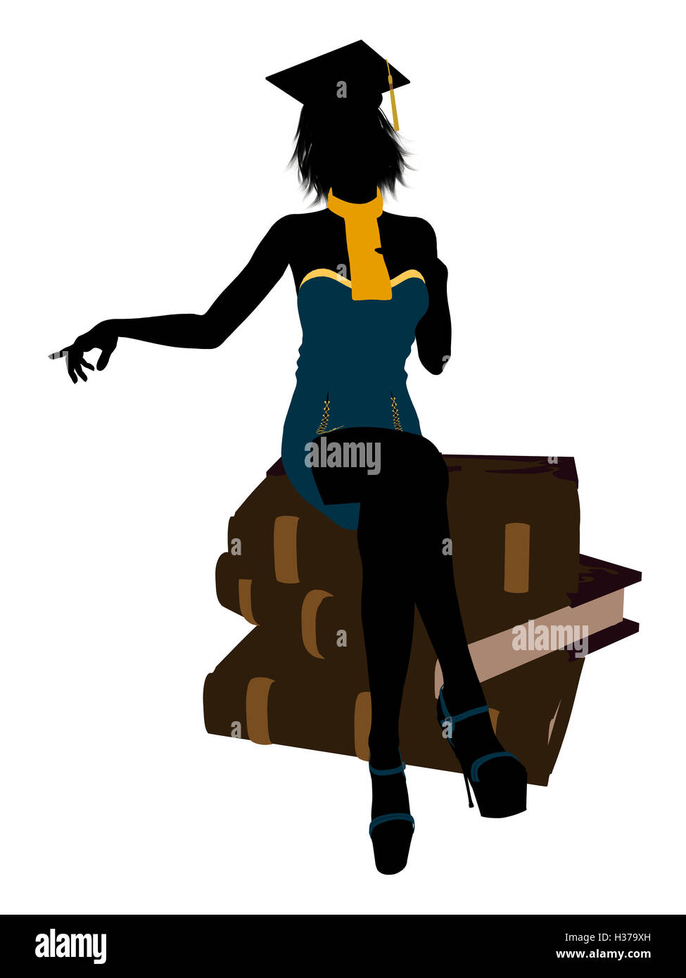 Female Graduate Illustration Silhouette Stock Photo - Alamy