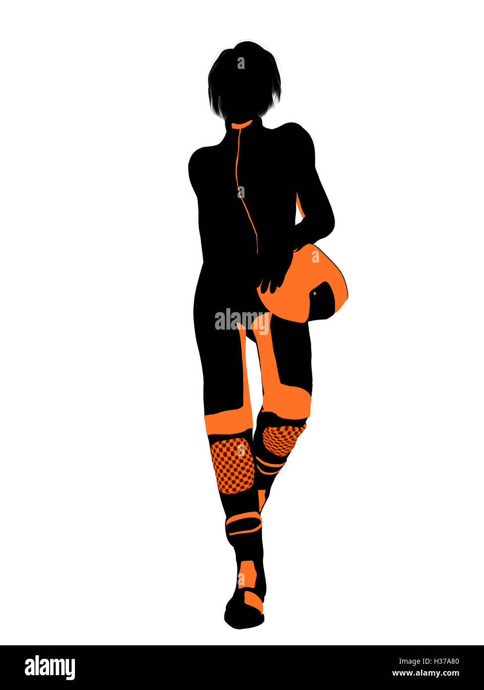 Female Motorcycle Rider Art Illustration Silhouette Stock Photo - Alamy