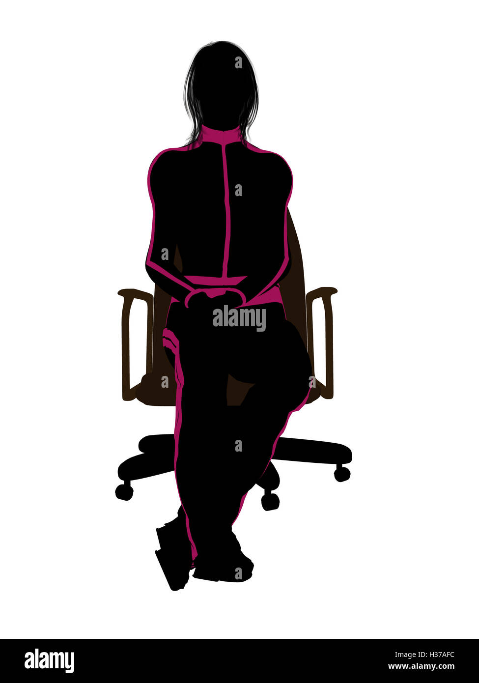 Female Workout Sitting On A Chair Silhouette Stock Photo - Alamy