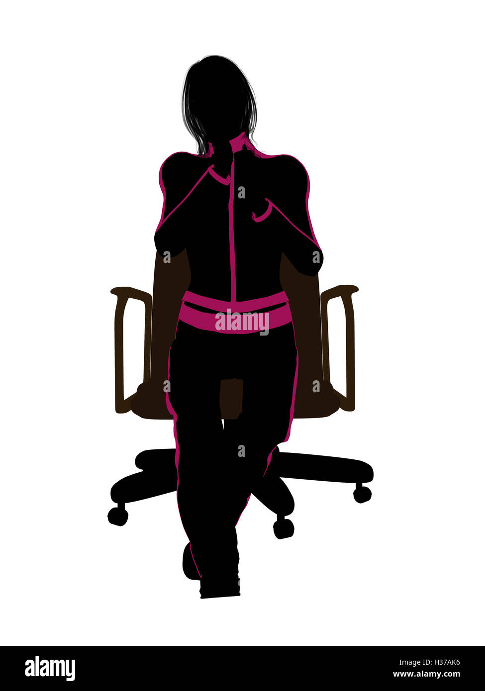 Female Workout Sitting On A Chair Silhouette Stock Photo - Alamy