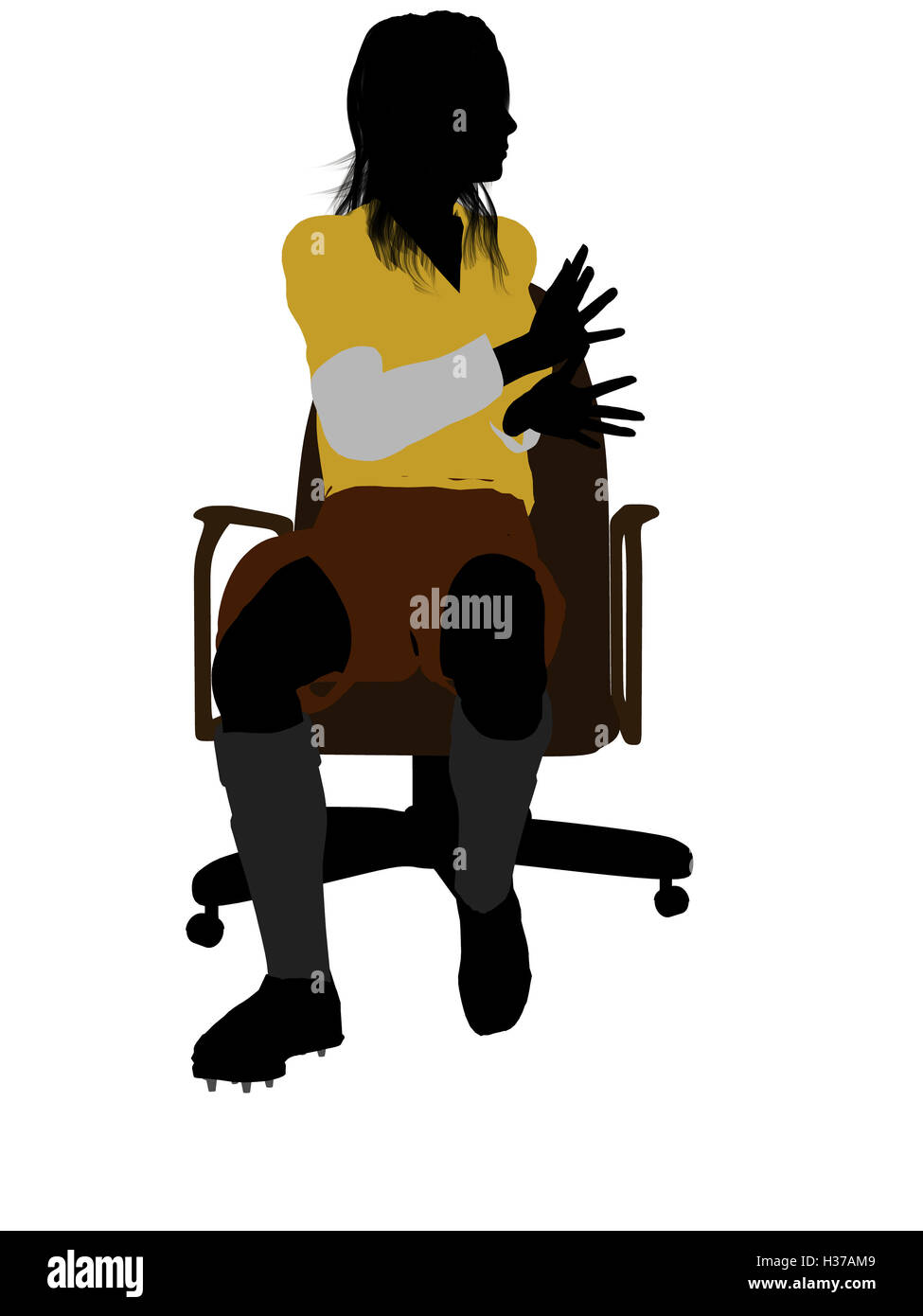 Female Soccer Player Illustration Silhouette Stock Photo - Alamy