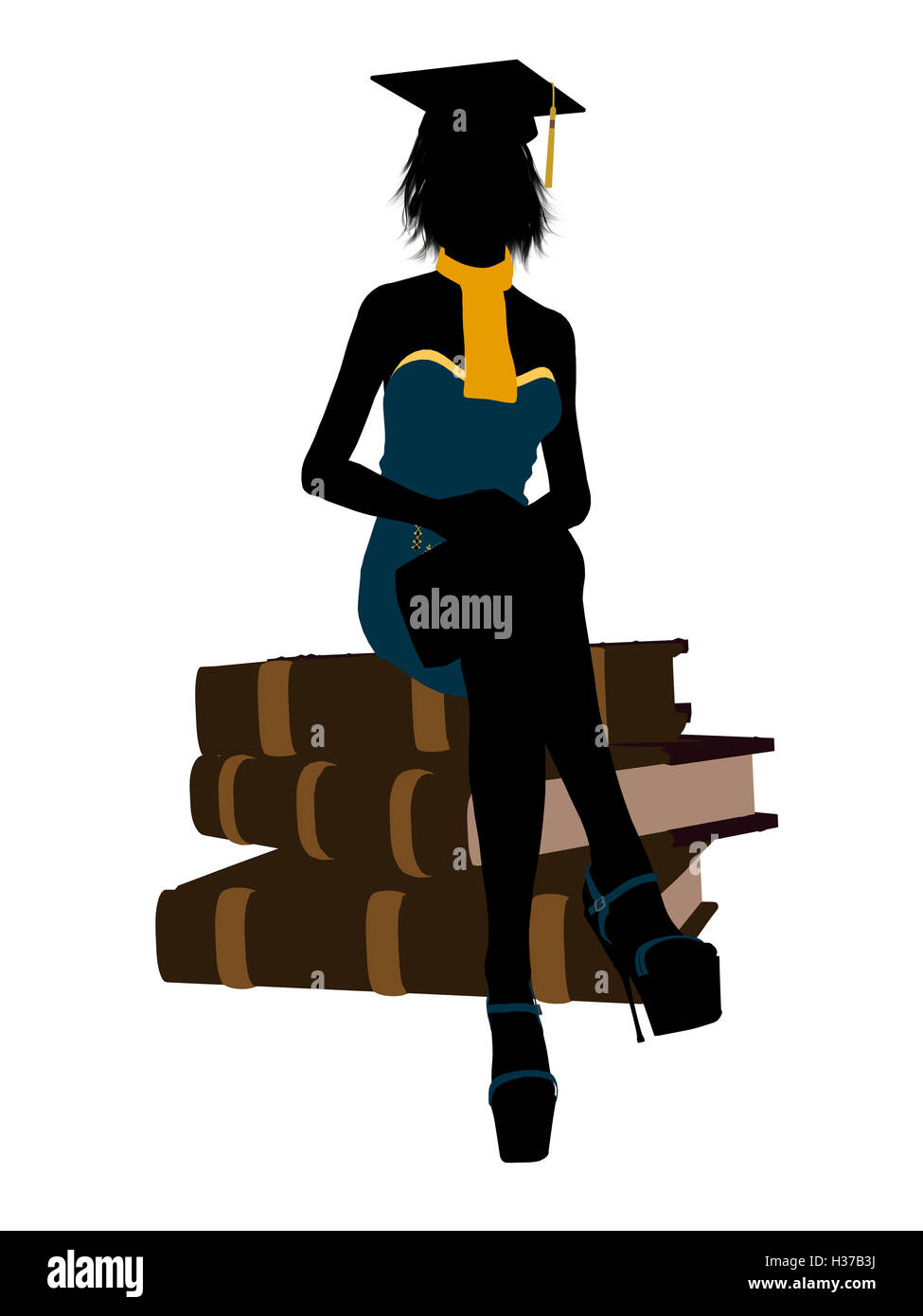 Female Graduate Illustration Silhouette Stock Photo - Alamy