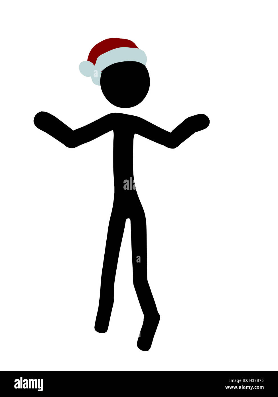 Christmas Stickman Illustration Silhouette Stock Photo - Alamy