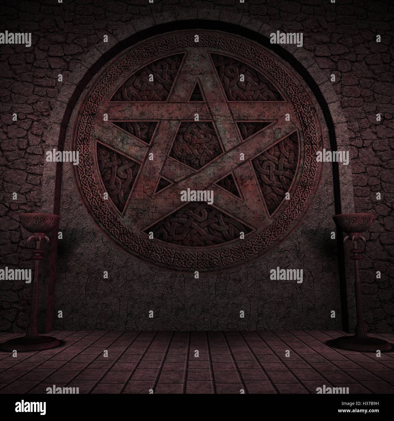 Indoor Pentagram Background Stock Photo - Alamy