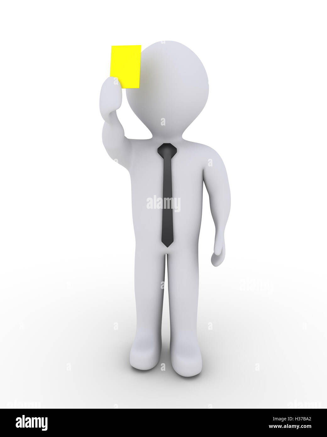 Businessman is showing yellow card Stock Photo - Alamy