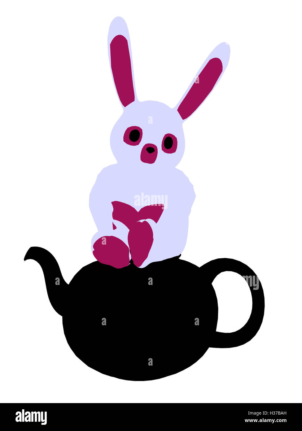 White Rabbit Silhouette Illustration Stock Photo - Alamy