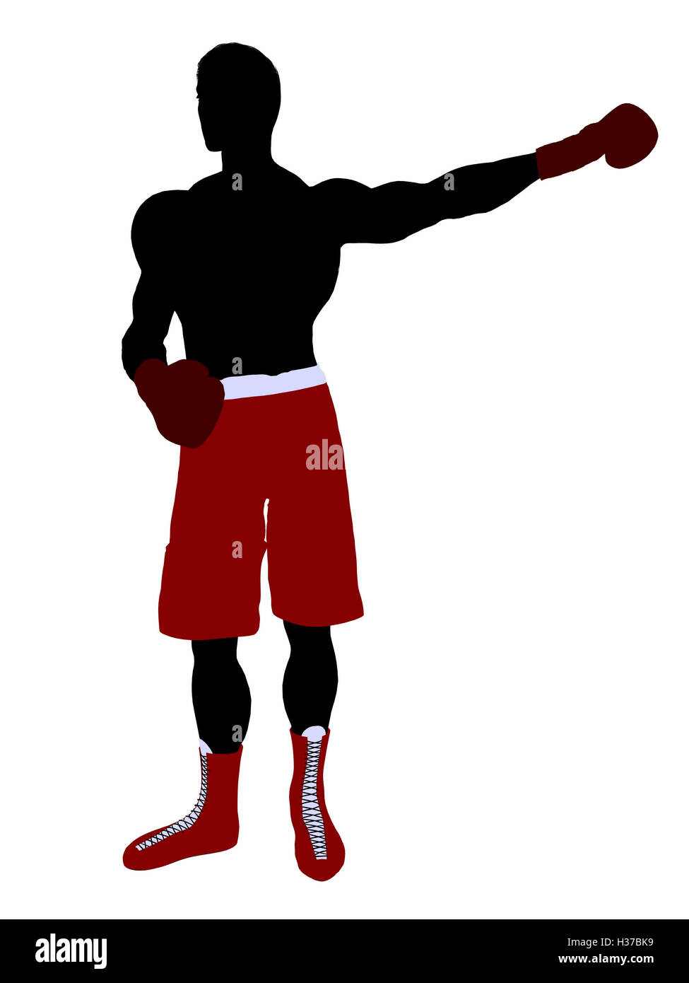 Male Boxer Illustration Silhouette Stock Photo - Alamy
