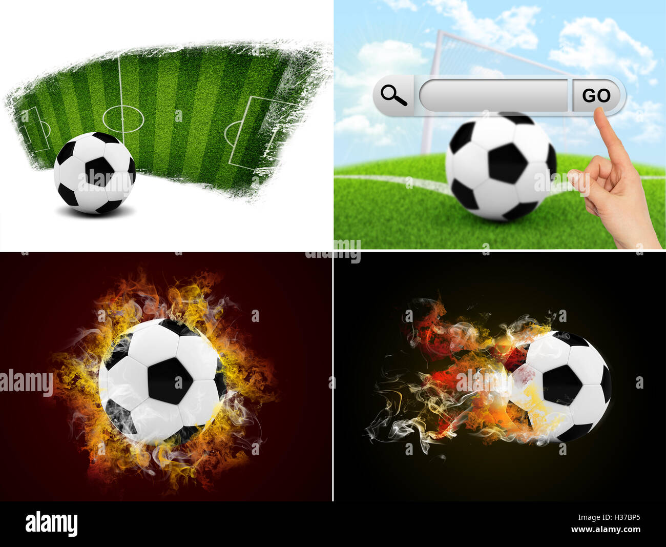 Collection pictures on football theme Stock Photo - Alamy