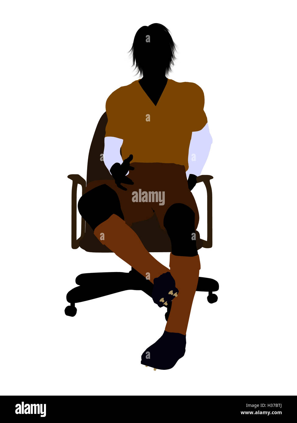 Male Soccer Player Sitting In A Chair Illustration Silhouette Stock ...