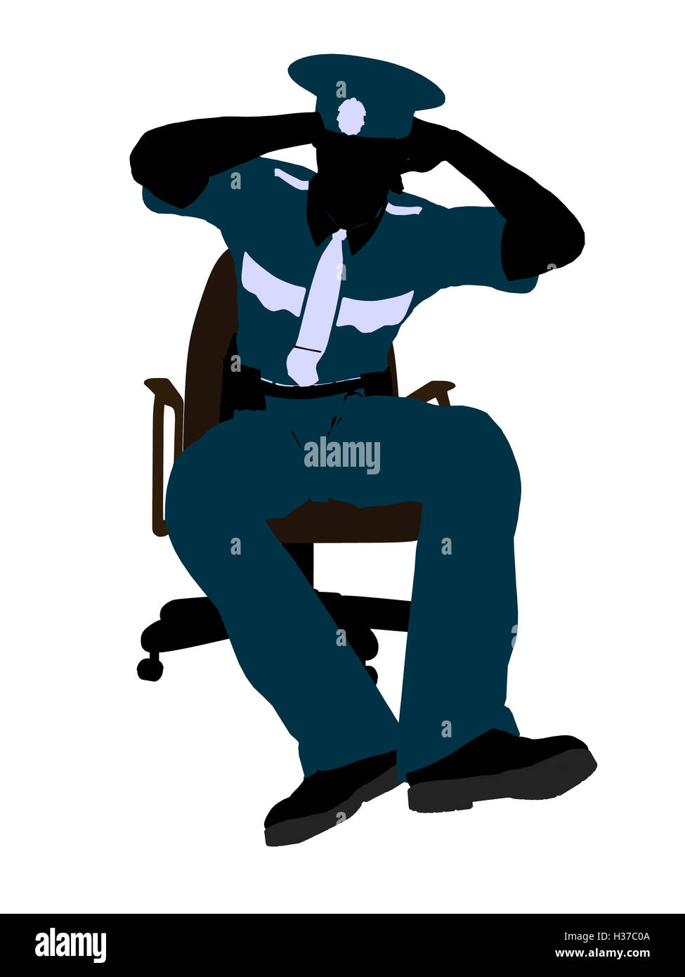 Male Police Officer Sitting In A Chair Illustration Silhouette Stock ... Male Police Officer Sitting In A Chair Illustration Silhouette Stock ...
