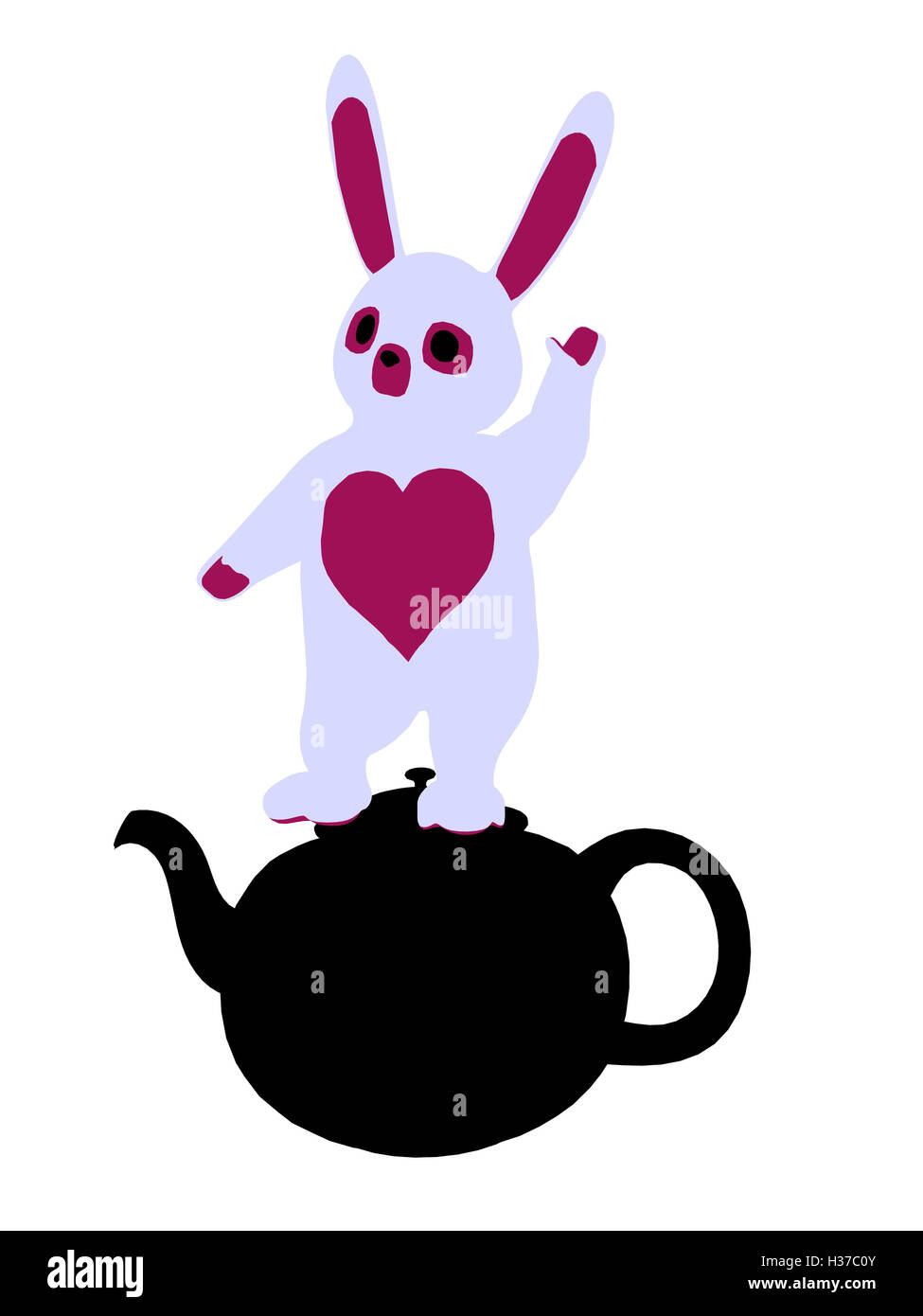 White Rabbit Silhouette Illustration Stock Photo - Alamy