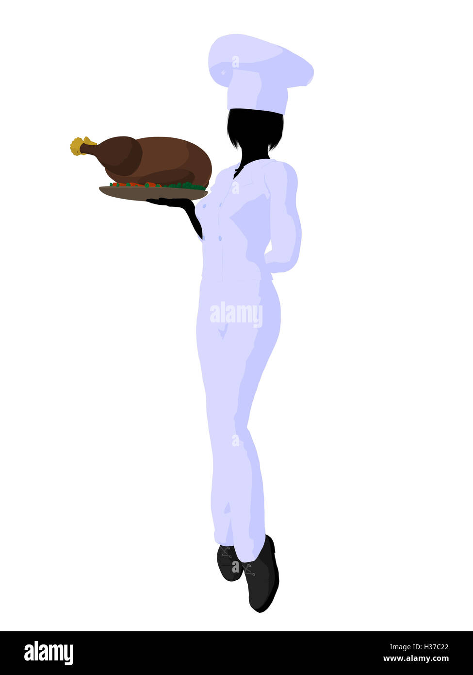Female Chef Art Illustration Silhouette Stock Photo - Alamy