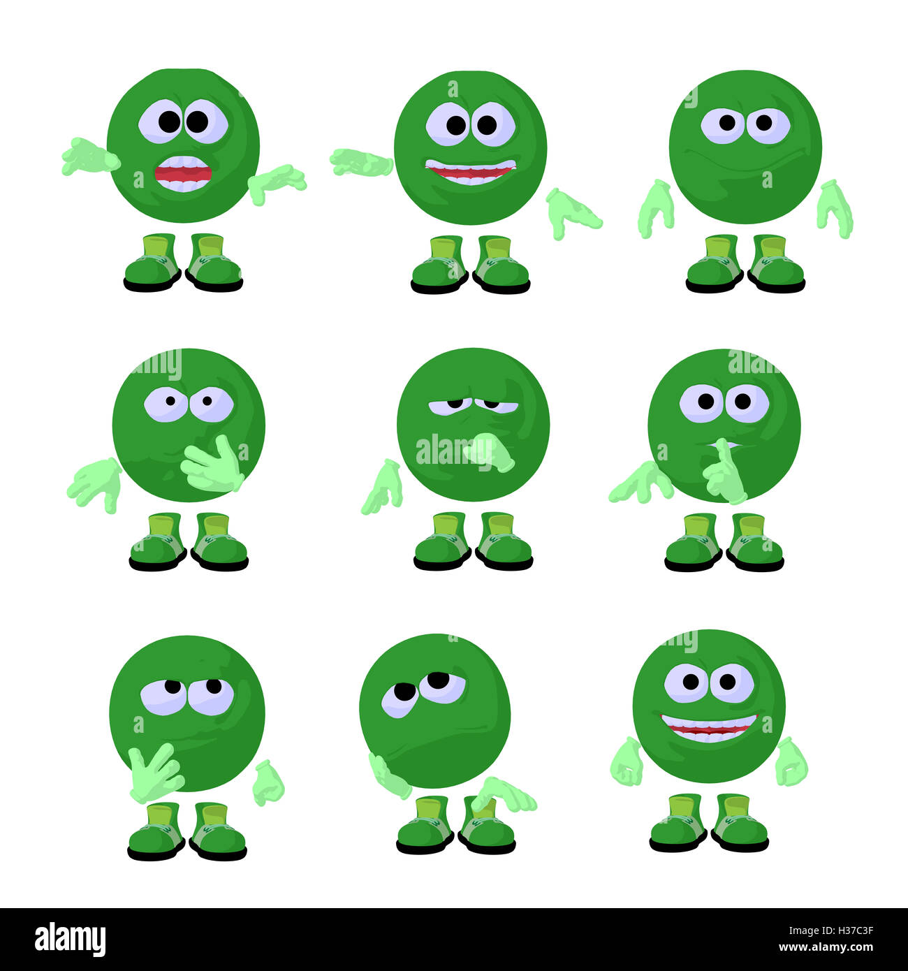 Green emoticon hi-res stock photography and images - Alamy