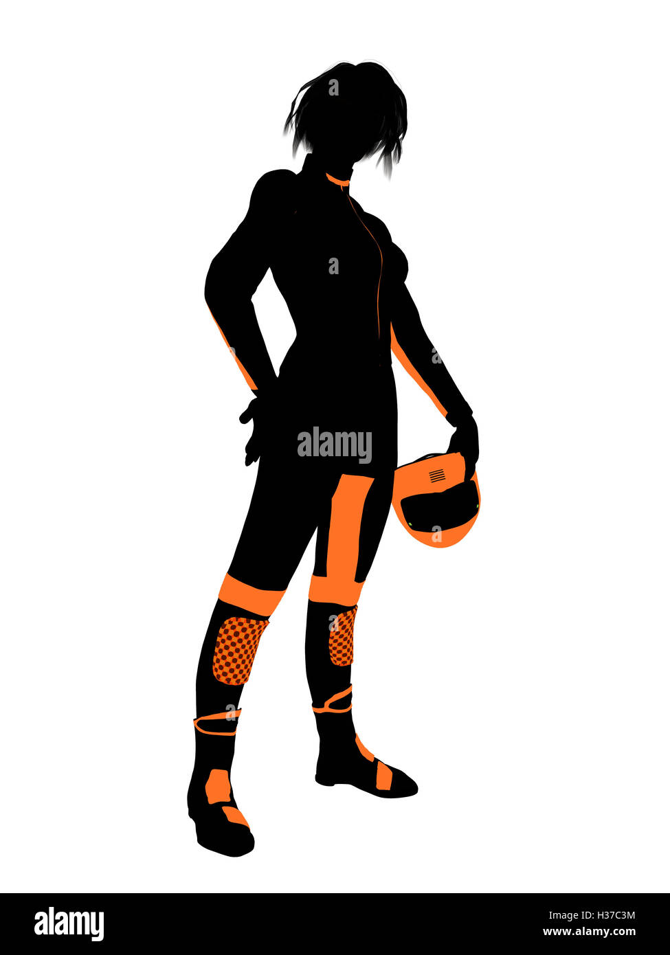 Woman Motorcycle Silhouette High Resolution Stock Photography and ...