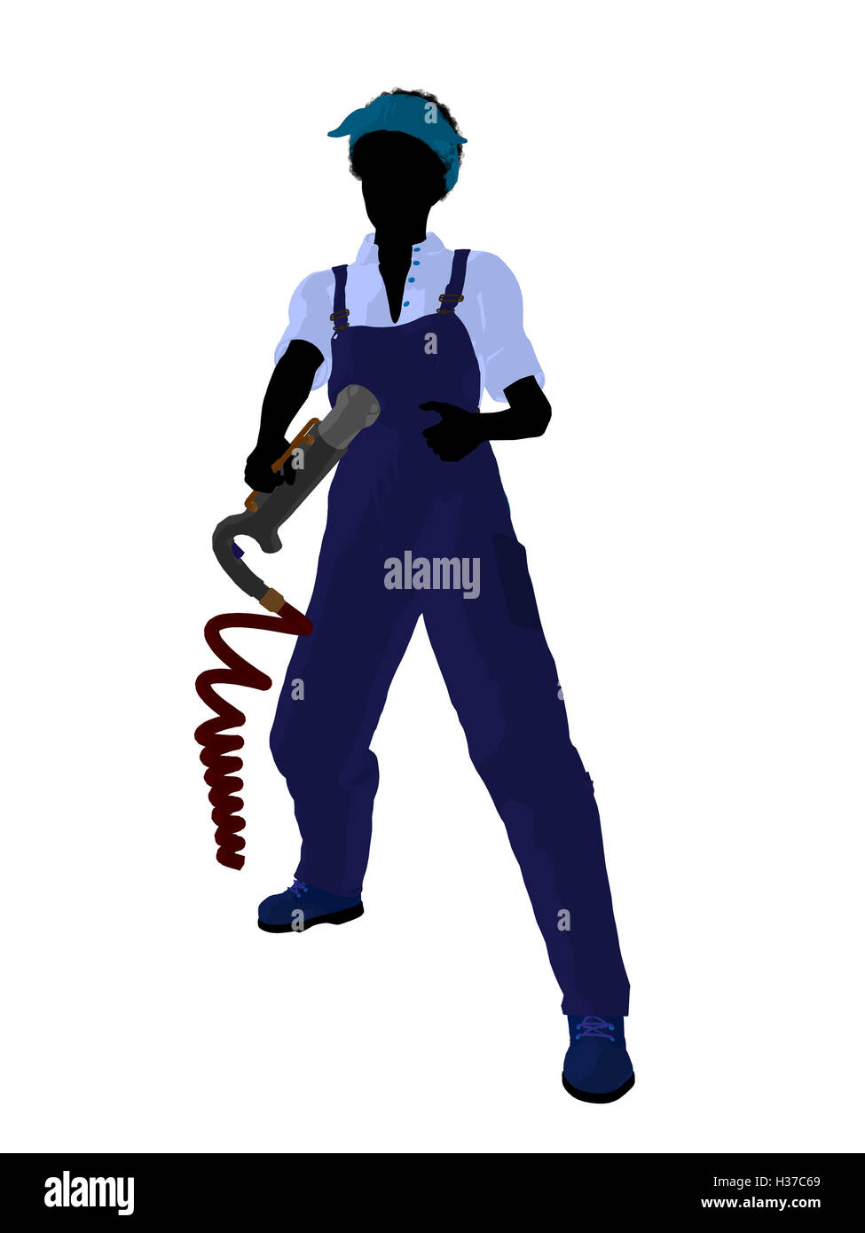 Female Mechanic Silhouette Stock Photo - Alamy