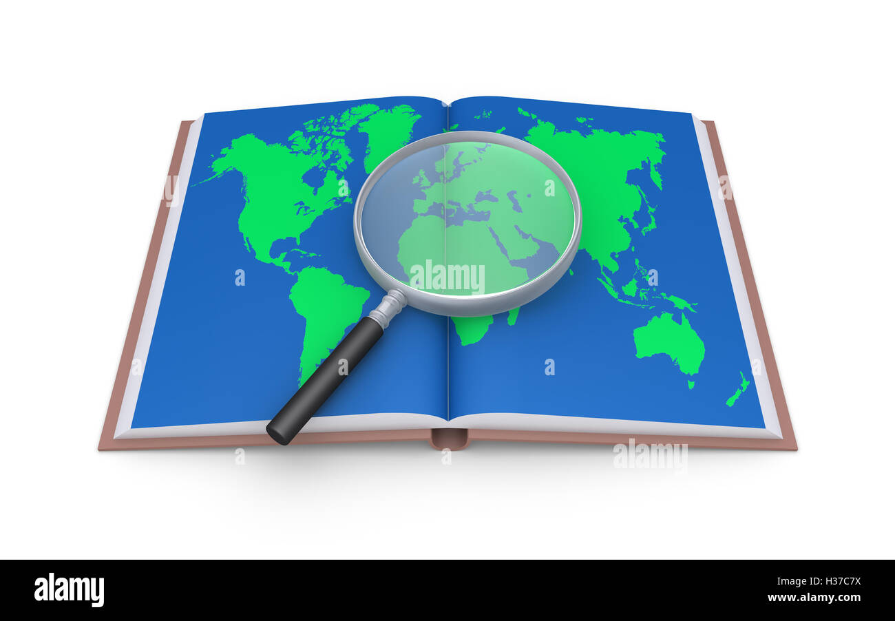 Magnifier map hi-res stock photography and images - Alamy