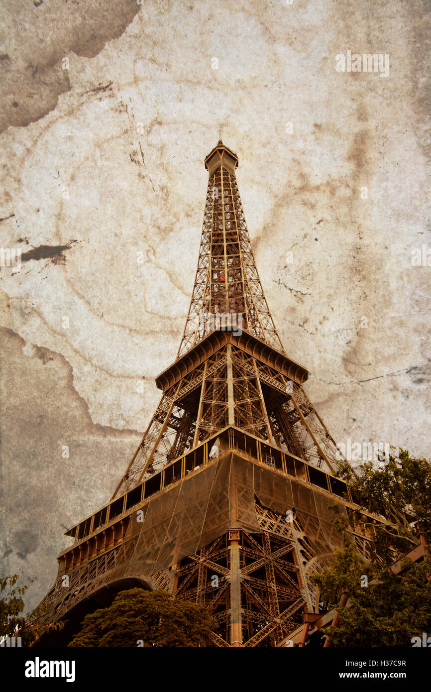 Eiffel tower paris angled hi-res stock photography and images - Alamy
