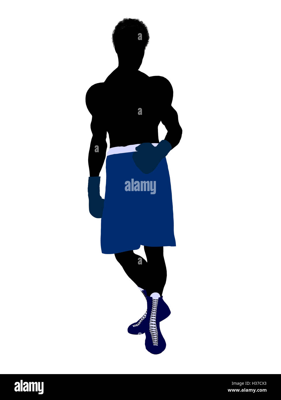 African American Male Boxer Illustration Silhouette Stock Photo - Alamy