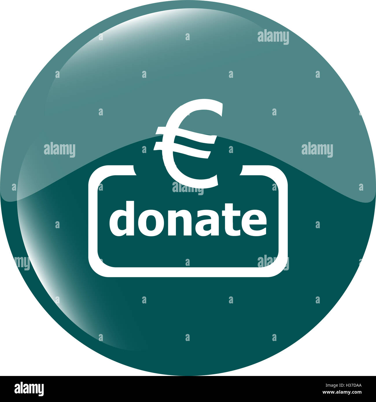 Donate sign icon. Euro eur symbol. Green shiny button. Modern UI ...