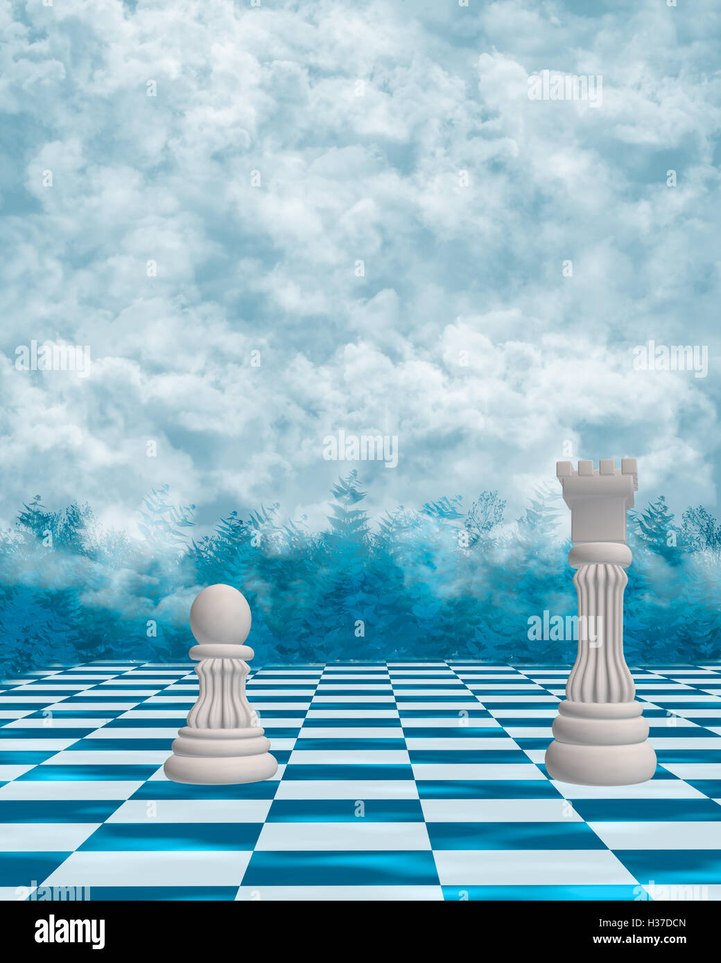 Chess In The Clouds Background Stock Photo - Alamy