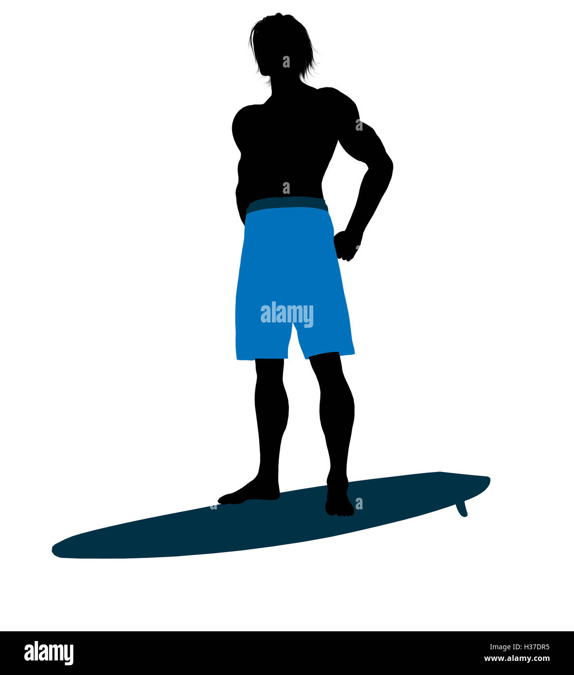 Silhouette of female surfer Cut Out Stock Images & Pictures - Alamy