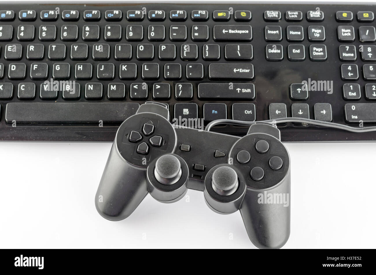keyboard computer and game controller Stock Photo - Alamy