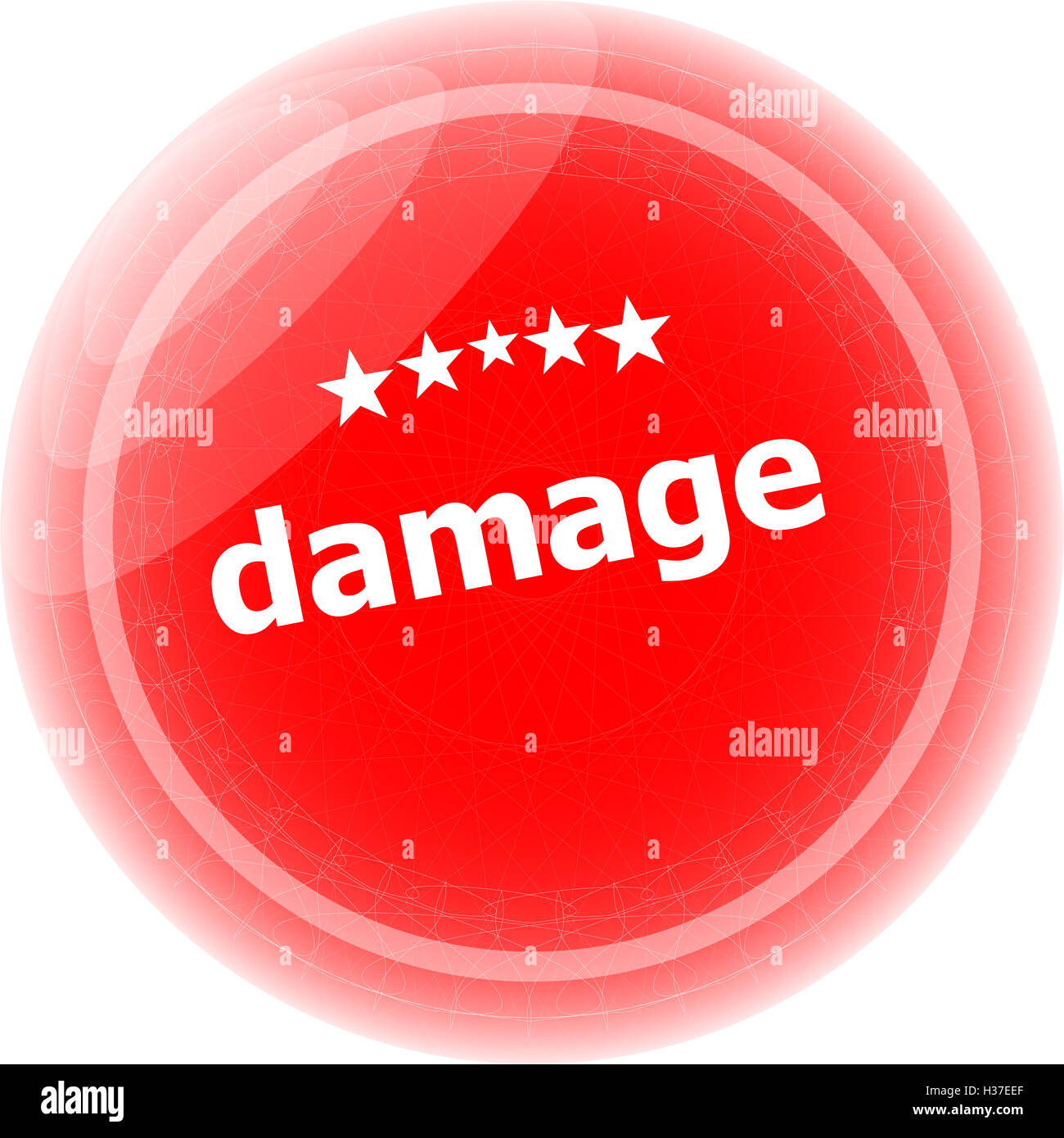 damage word on red web button, label, icon Stock Photo - Alamy