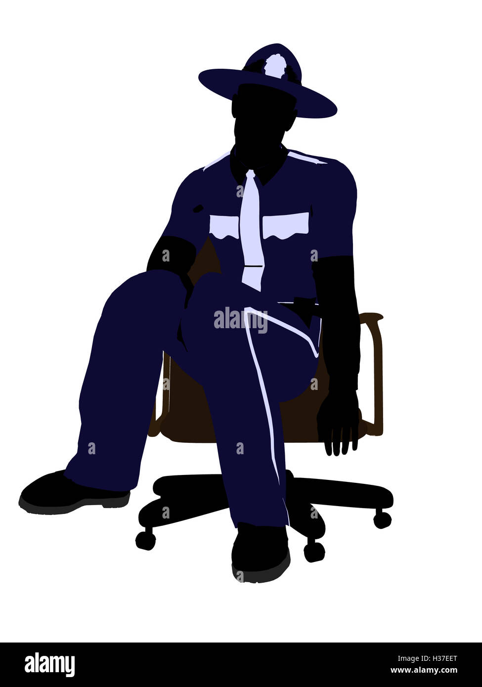 Male Police Officer Sitting In A Chair Illustration Silhouette Stock ... Male Police Officer Sitting In A Chair Illustration Silhouette Stock ...