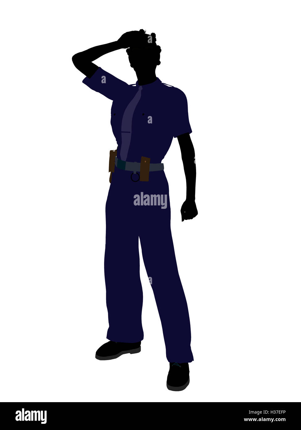 African American Female Police Officer Art Illustration Silhouette ...